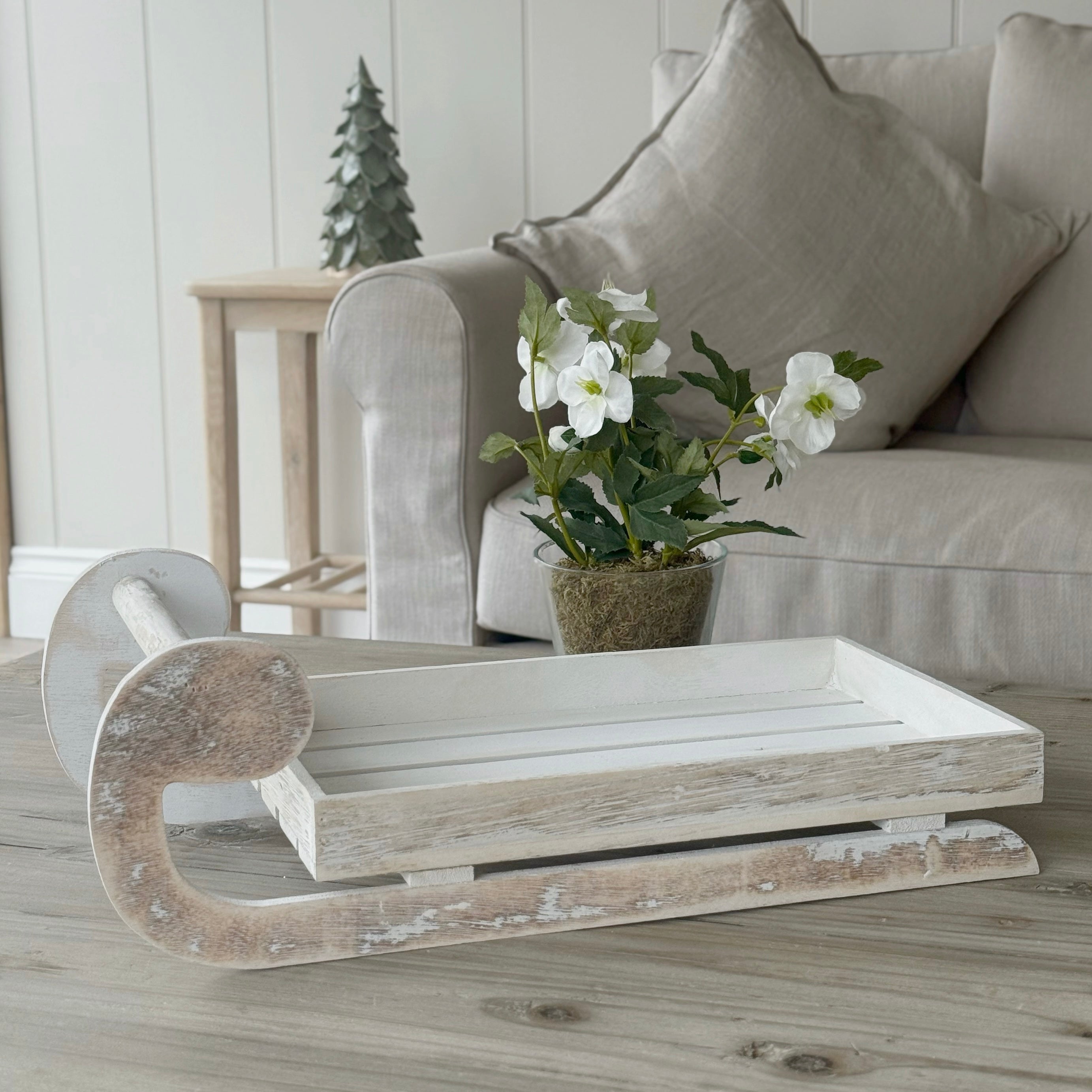 Distressed Sleigh Tray – Daisy Daze Homeware